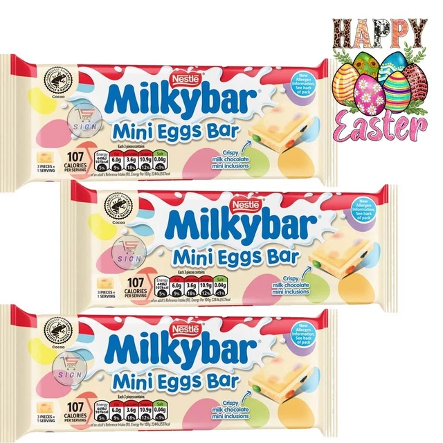 MILKYBAR MINI EGGS White Chocolate Easter Sharing Bar 100g Seasonal ...