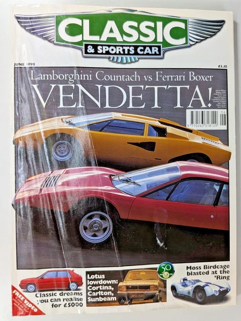 CLASSIC & SPORTS Car Magazine COUNTACH FERRARI BOXER Lotus Group Test ...