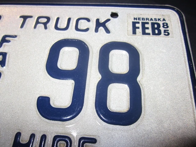 VINTAGE NEBRASKA LICENSE PLATE FARM TRUCK 5 Ton 1985 TAG $31.97 ...