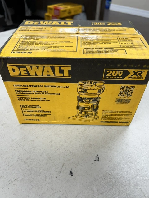 DEWALT DCW600B 20V MAX XR Cordless Compact Router - Tool Only $129.99 ...