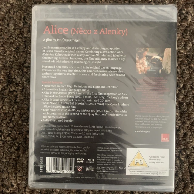ALICE DVD (2011) Kristyna Kohoutova, Svankmajer (DIR) cert PG 2 discs ...