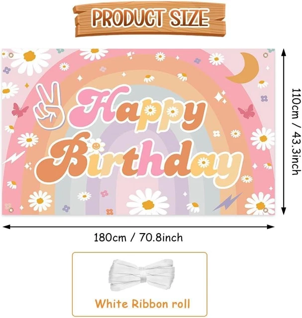 GROOVY BIRTHDAY BACKDROP Retro Hippie Birthday Party Decorations for ...