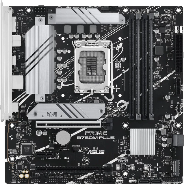 ASUS PRIME B760M-PLUS Intel B760 LGA 1700 mATX Motherboard (PCIe 4.0, M ...