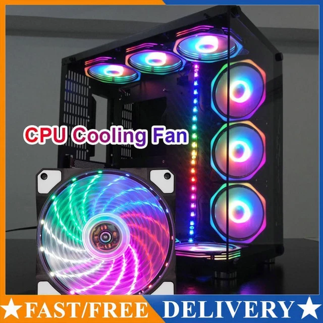 120MM PC COMPUTER Case Fans LED Cooling 12V DC 4Pin Radiator CPU Cooler ...