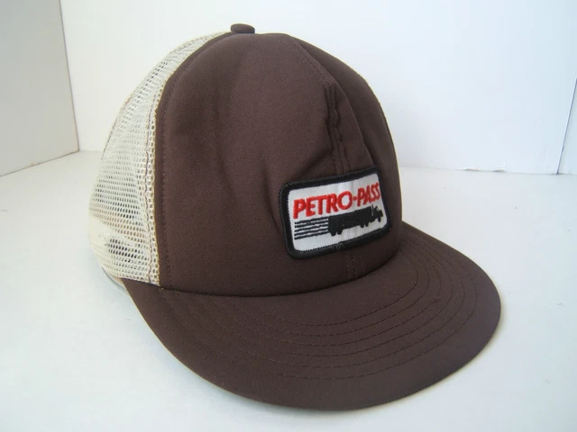 VINTAGE PETRO PASS Patch Hat Brown Service Station Snapback Trucker Cap ...