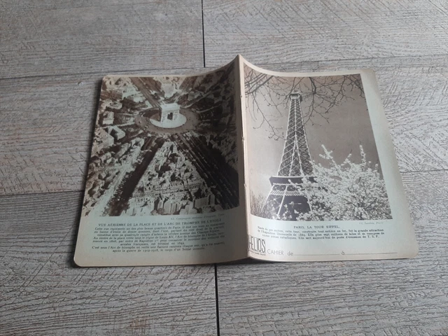 ANCIEN CAHIER SCOLAIRE neuf paris la tour eiffel vue aérienne place étoile EUR 8,00 - PicClick FR