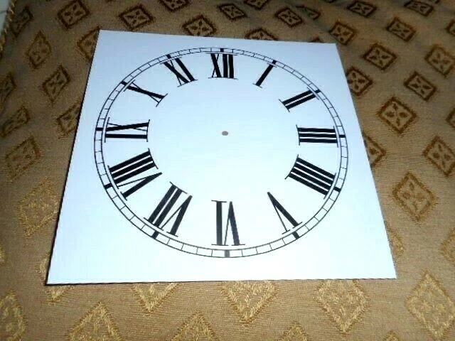 NEW CLOCK DIAL Face Paper Card 5 1/2" Minute Track Matte Roman Sq ...