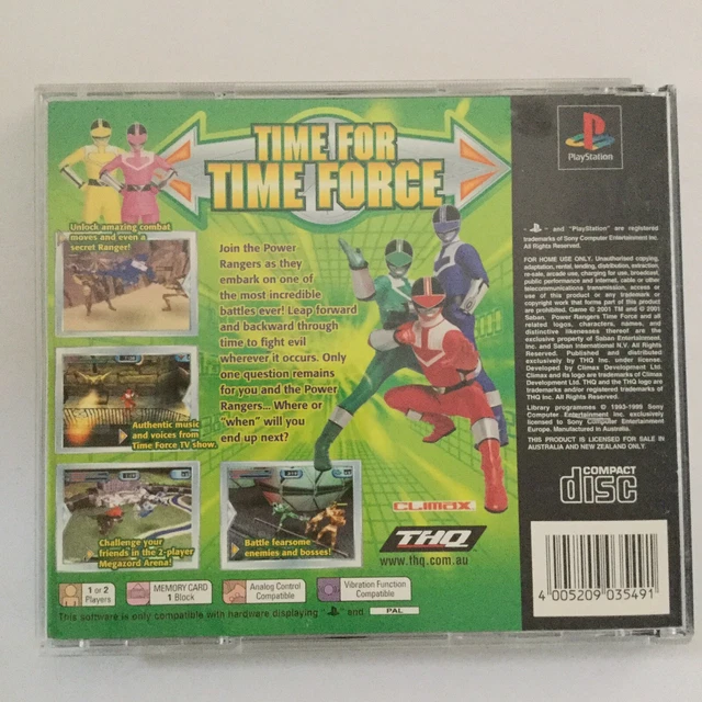 POWER RANGERS TIME Force PLAYSTATION 1 Sony PS1 Aus Pal $14.75 ...
