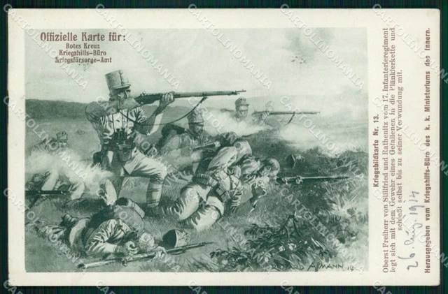 WW1 WWI AUSTRIAN Propaganda Red Cross War Picture Card 13 cartolina ...