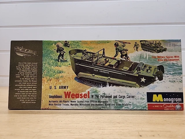 VINTAGE MONOGRAM WW2 US Army Weasel M-29C Amphibious Vehicle Model MINT ...