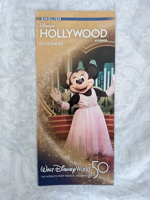 WALT DISNEY WORLD Hollywood studio Park Guide Map 50th Anniversary ...