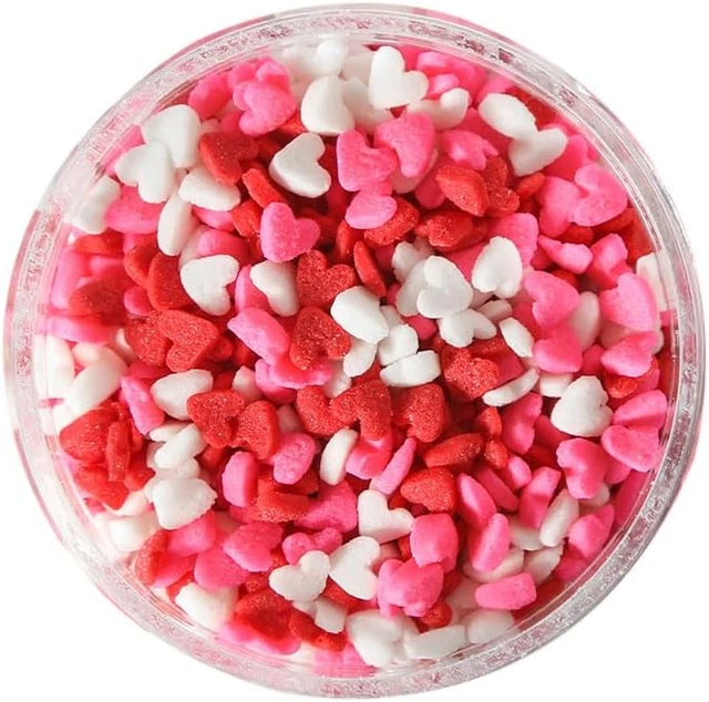 MINI LOVE HEARTS Sprinkles 65G Edible Decorations Heart Shaped Toppings ...