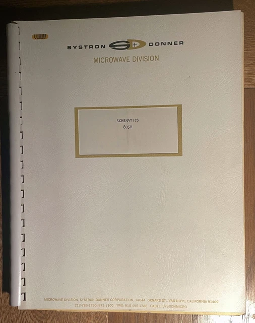 SYSTRON DONNER 805B Spectrum Analyzer Baseband Tuning Unit Schematics £ ...