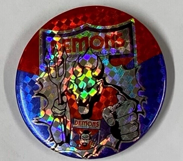 VFL/AFL VINTAGE MELBOURNE DEMONS COLLECTABLE (hologram)TIN BADGE PIN ...