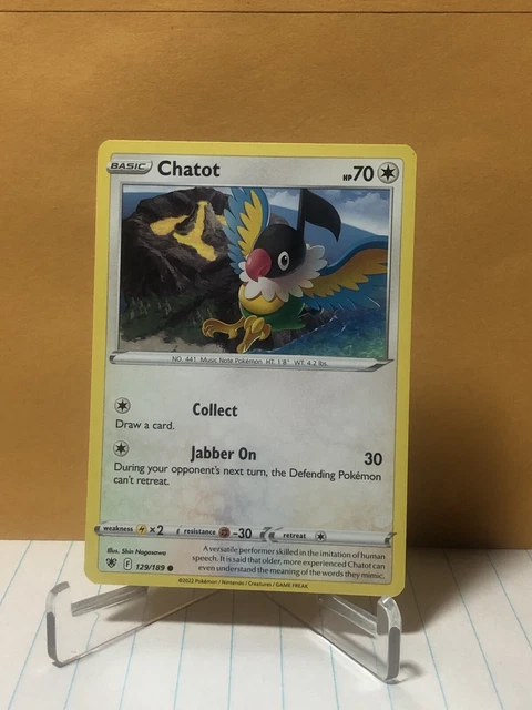 POKÉMON CHATOT 129/189 HP70 Astral Radiance Pokémon JCG Carte Livraison ...