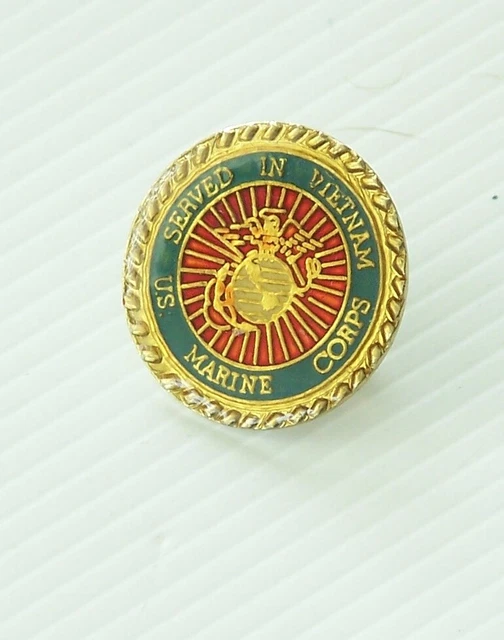 VINTAGE US MARINE Corps Served In Vietnam Lapel Coat Hat Pin Badge ...