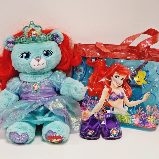 DISNEY BUILD A Bear Ariel Little Mermaid Plush Soft Toy Bundle Tote Bag ...