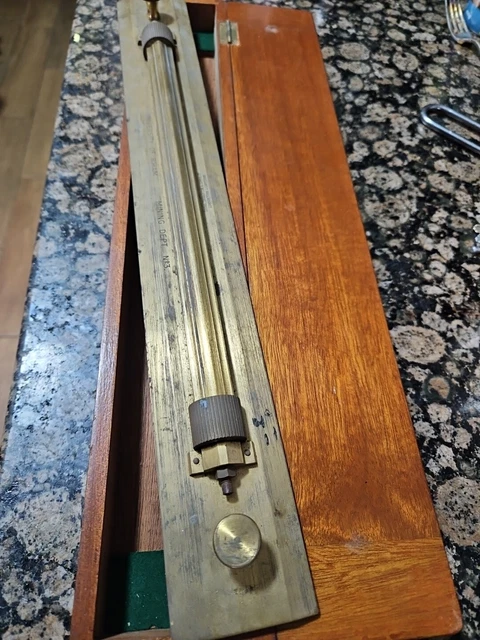 VINTAGE PARALLEL ROLLING Rule Ruler Brass Original Box 18" Cooke ...