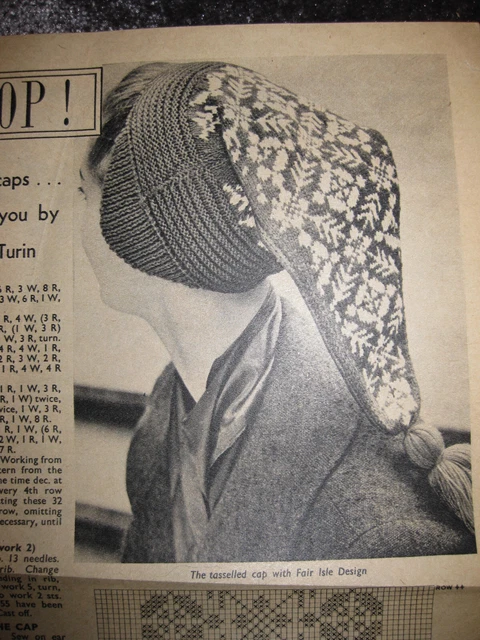 VINTAGE ORIGINAL KNITTING patterns ERICA of Turin 1950s from a magazine ...