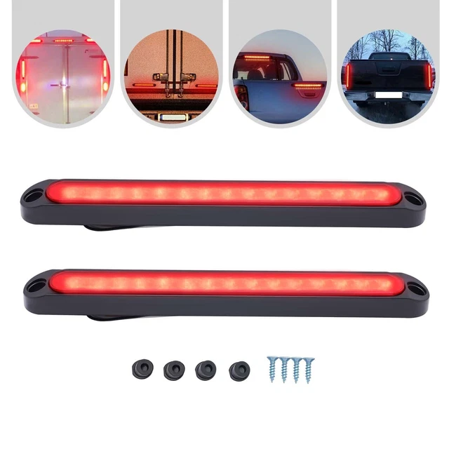 LED TRUCK TRAILER Strip 3rd Brake Lights Rear Turn Tail Light Bar Red ...