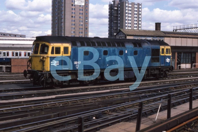 35MM RAILWAY SLIDE of Class 33 33117 @ Clapham Junction Copyright to ...