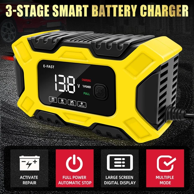SMART AUTOMATIC BATTERY Charger Jump Starter with Pulse Repair 12V 24V ...
