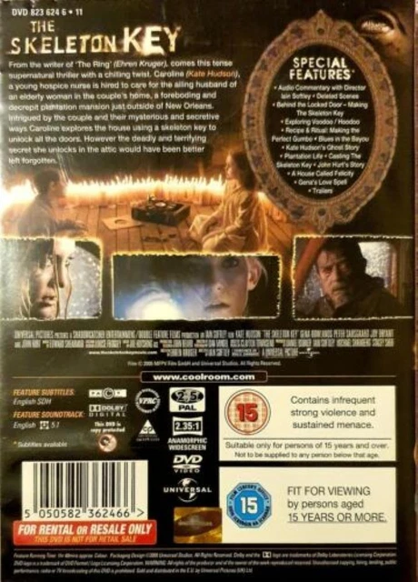 THE SKELETON KEY DVD Horror/Occult Kate Hudson Quality Guaranteed ...