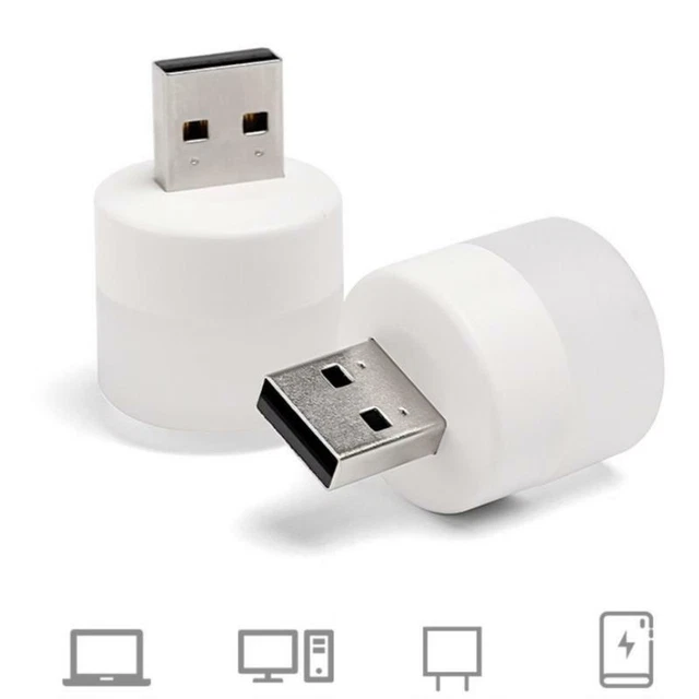 USB PLUG LAMP Mobile Power Charging Book Lamps LED Round L ZDP £4.85 ...