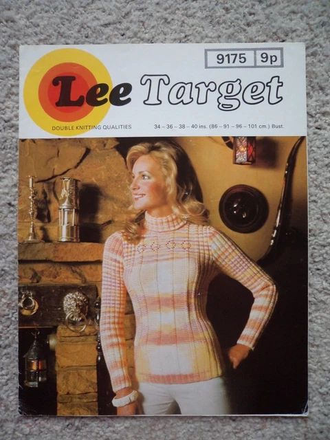 VINTAGE 1960'S LEE Target Knitting Pattern Lady Crew or Polo Neck ...