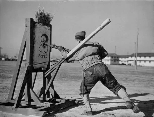 Army Recruits Training Attack Bayonets An Army Infantry School Dur Old Photo 900 Picclick Au