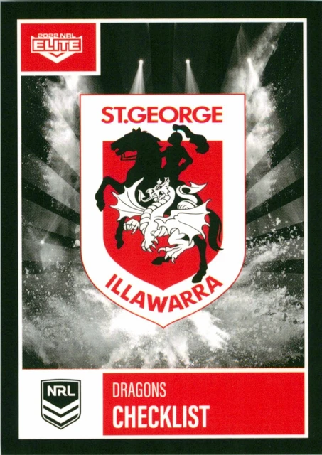 2022 ST GEORGE ILLAWARRA DRAGONS NRL Card CLUB LOGO Elite $4.49 ...