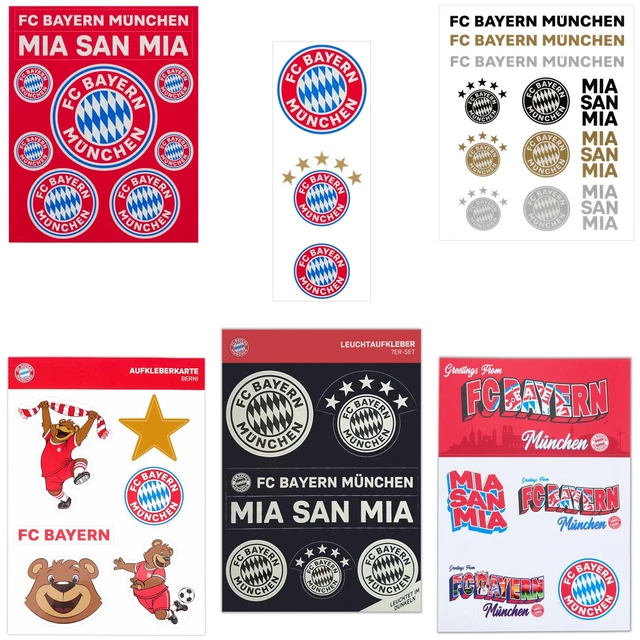 FC BAYERN MÜNCHEN Aufkleber Aufkleberkarte Sticker Logo Schriftzug ...