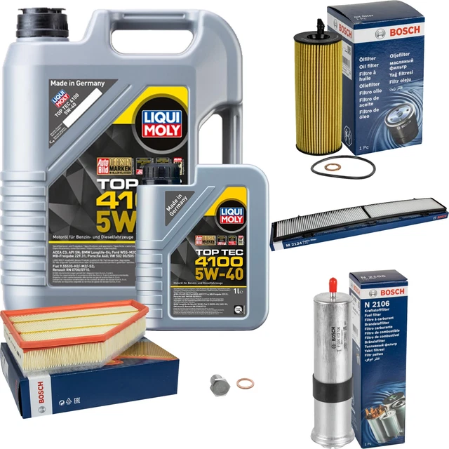 BOSCH INSPECTION SET 6L Liqui Moly Top Tec 4100 5W-40 pour BMW X1, Xdrive18d EUR 164,45 ...