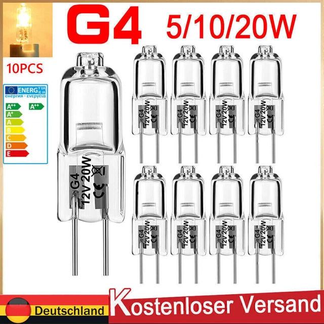 10 X G4 Halogen Lampe 12V Bi-Pin Stiftsockellampe G4 5W 10W 20W Lzgyiptollbiyhhf EUR 5,07 ...