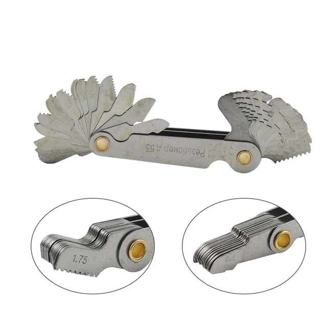 PITCH CUTTING GAUGE 52pcs Screw Thread Pitch Gauge Measure Metric Inch ...