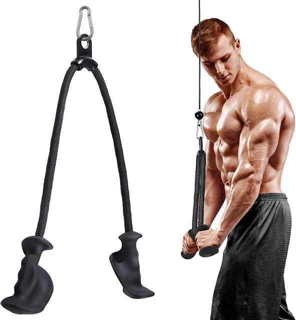 PREMIUM TRICEP / Bicep Ergonomic Rope Pull Down Attachment for GYM ...