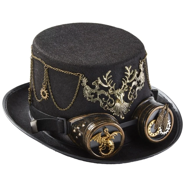 STEAMPUNK MAGIC HAT Deer for Head Goggles Performance Hat Top Hat for ...