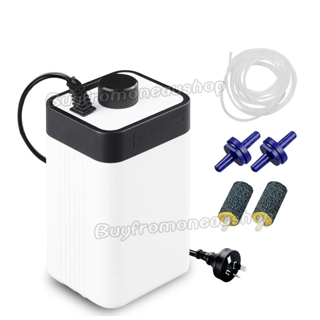 AQUA AQUARIUM AIR Pump Oxygen Fountain Pond Aerator Water Fish Tank 2 ...