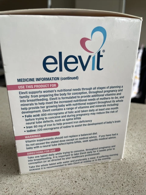 ELEVIT PRE-CONCEPTION & Pregnancy Multivitamin 60 Tablets (not Full Box ...