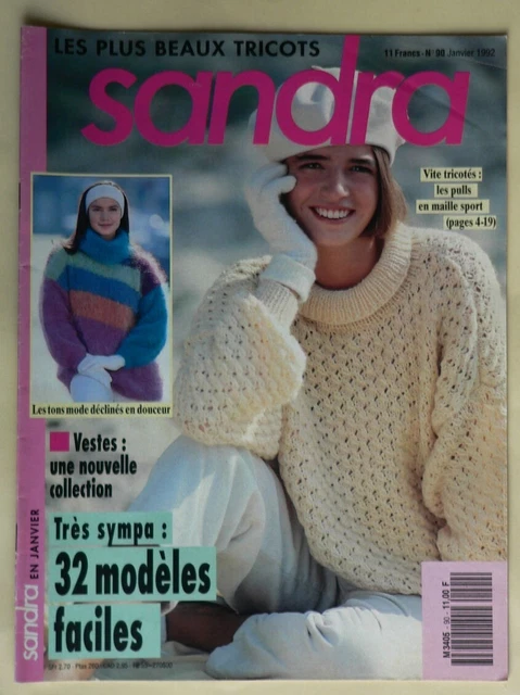&LES PLUS BEAUX tricots" n°90 du mensuel Sandra de janvier 1992 - prix ...