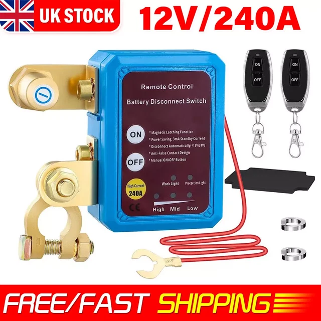 12V CAR BATTERY Disconnect Isolator Relay Master Switch W/ 2pcs ...