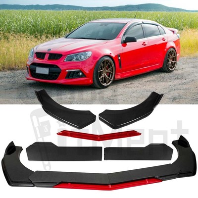 FOR HOLDEN VE & VF Commodore Front Bumper Lip +Strut Rods Bar Carbon ...