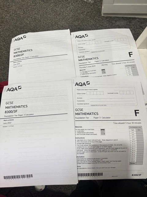 AQA GCSE PAPER 2 and 3 Maths Calculator Revision Guide Past Paper (4 ...