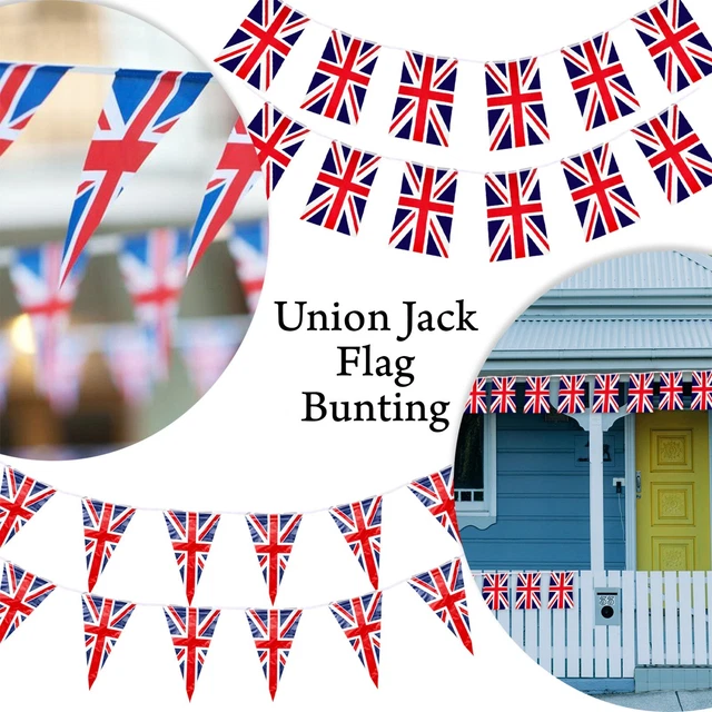 VE DAY UNION Jack Bunting Triangle Flag Royal Celebration Street Party ...