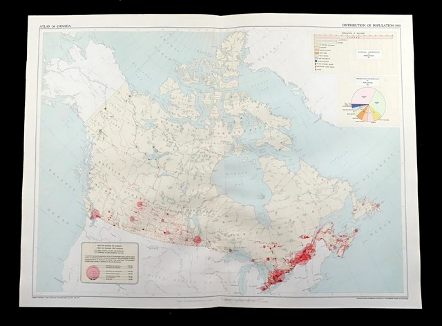 MAP OF CANADA Population Density Distribution Survey Chart Large ...