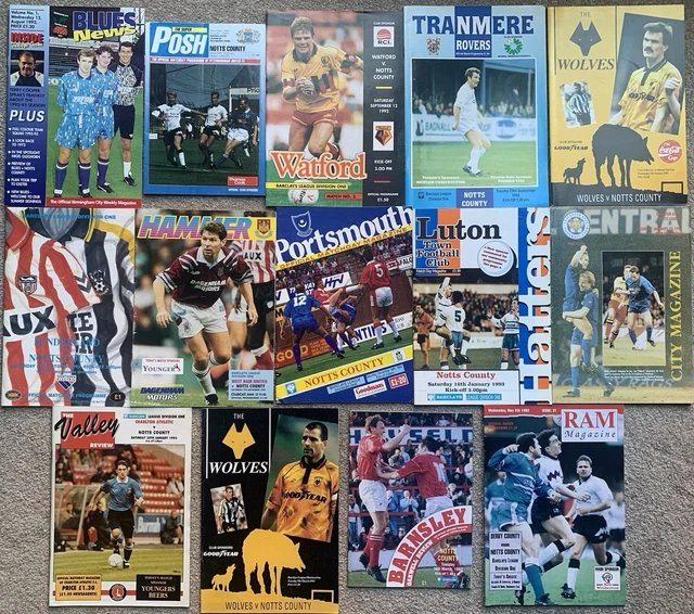 NOTTS COUNTY FC 1992 1993 AWAY FOOTBALL PROGRAMME COLLECTION ...