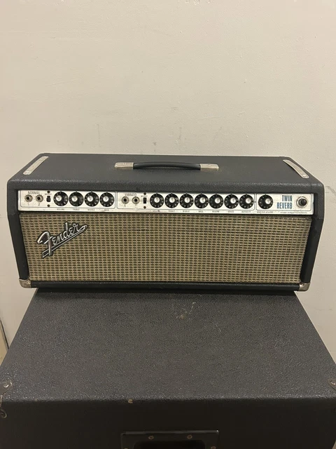 1973 FENDER TWIN Reverb Silverface Tube Amp Head Vintage Rare Works ...