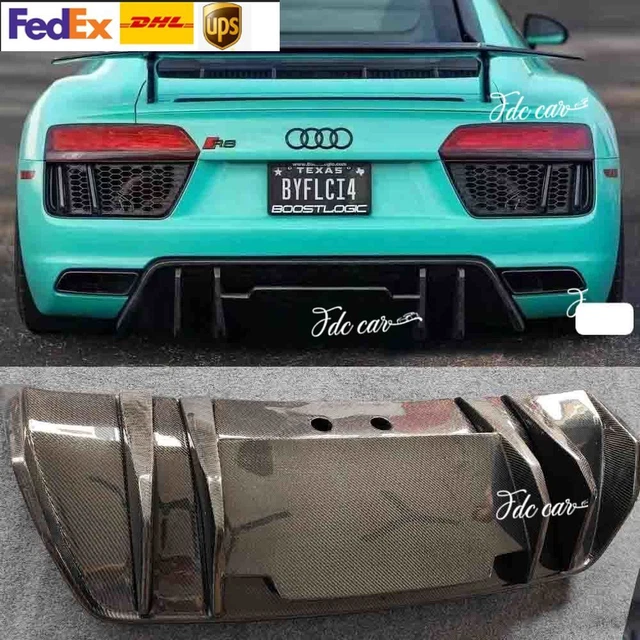 FOR AUDI R8 Real Carbon Fiber Rear Bumper Diffuser Lip Body Kit V Style ...