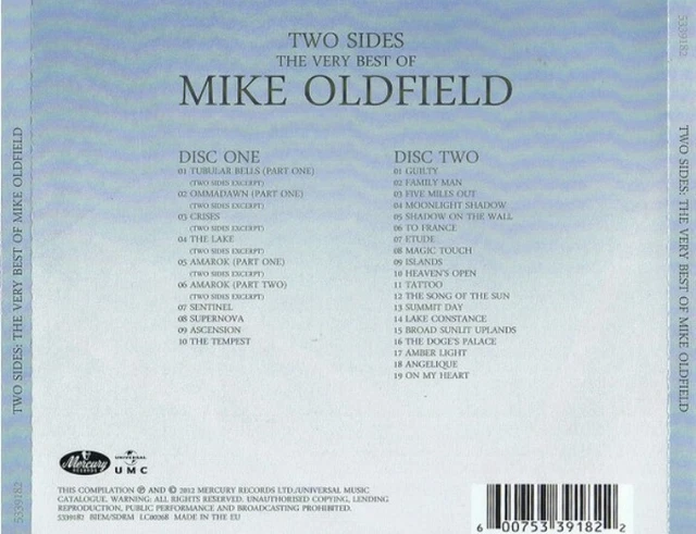MIKE OLDFIELD - Two Sides : The Very Best Of - 2 CDs £4.99 - PicClick UK