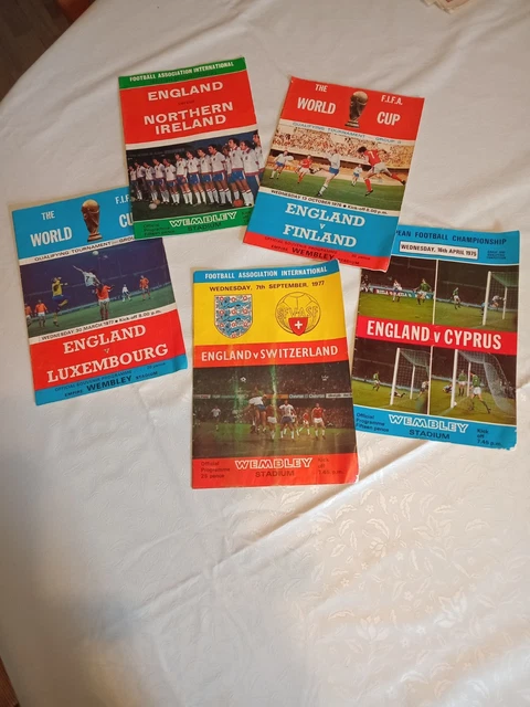 ENGLAND FOOTBALL PROGRAMMES 1970s x5 assorted £8.10 - PicClick UK